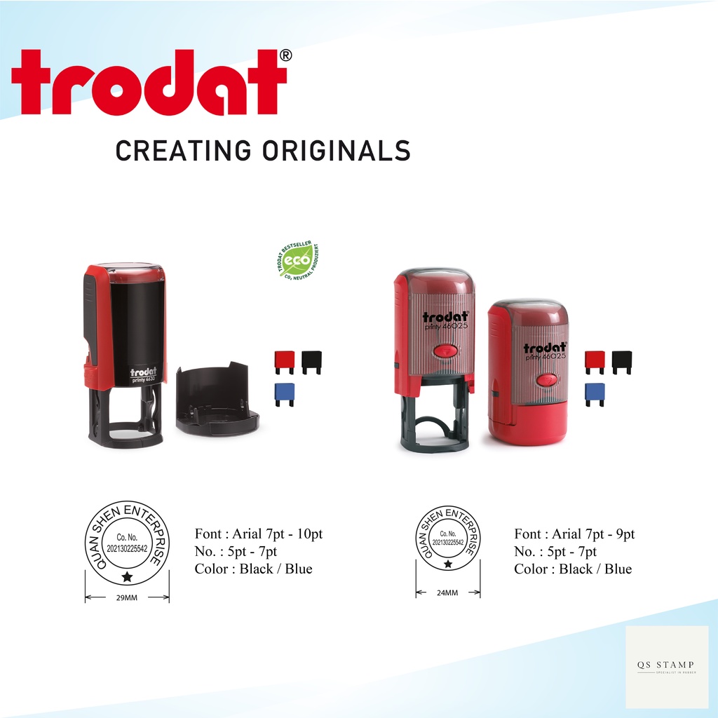 TRODAT R4630/R46025 SELF INKING ROUND STAMP CHOP | CUSTOMIZED ROUND CHOP | COP BULAT | COMPANY ...