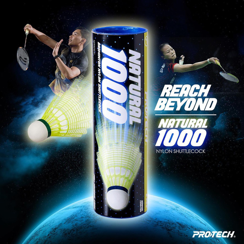 PROTECH NATURAL 1000 NYLON BADMINTON SHUTTLECOCK ( 6PCS ) | Shopee Malaysia