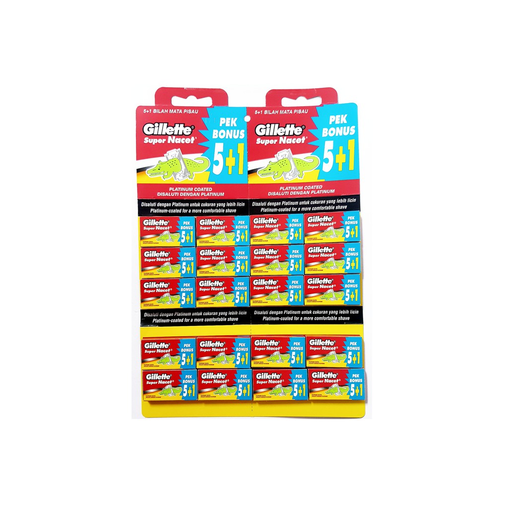 Gillette Super Nacet Platinum Coated 5+1 refill blade Original Mata ...