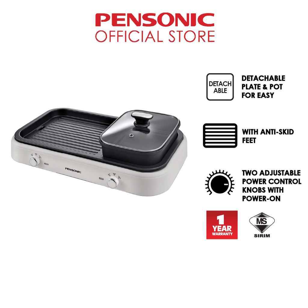Pensonic Multi Grill BBQ & Steamboat PSB-136G | Shopee Malaysia