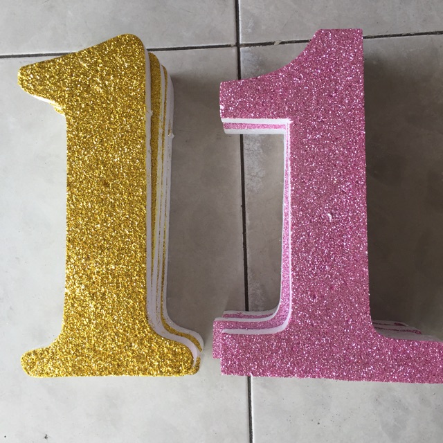Number 1 Glitter Foam Birthday Decoration. | Shopee Malaysia