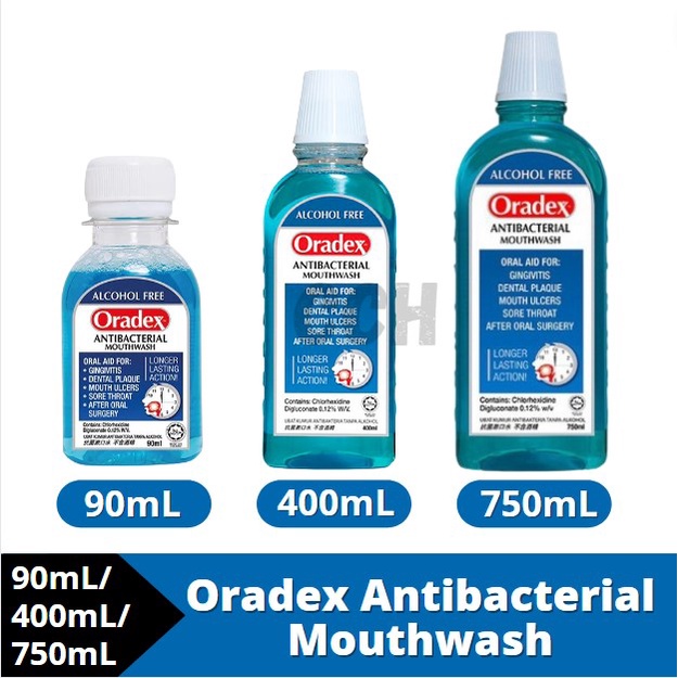 Oradex Antibacterial Mouthwash - 90ml/400ml/750ml | Shopee Malaysia