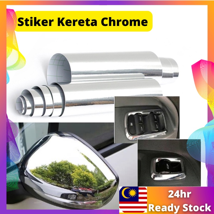 Pelekat Lekat Stiker Kereta Silver Chrome Sticker Door Lining Car Wrap ...
