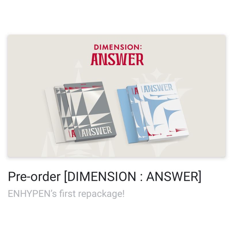 Enhypen DIMENSION ANSWER ALBUM | Shopee Malaysia