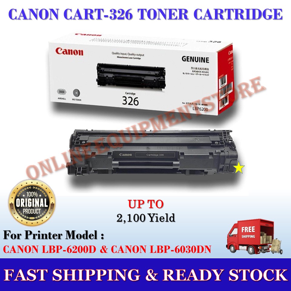 Canon CART 326 Toner Cartridge Original / Genuine / Printer LBP-6200d ...