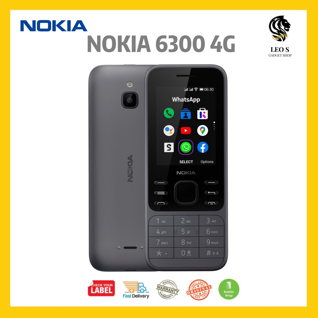 NOKIA 6300 4G DUAL SIM [colour: CHARCOAL] (ORIGINAL NOKIA MALAYSIA) | Shopee Malaysia