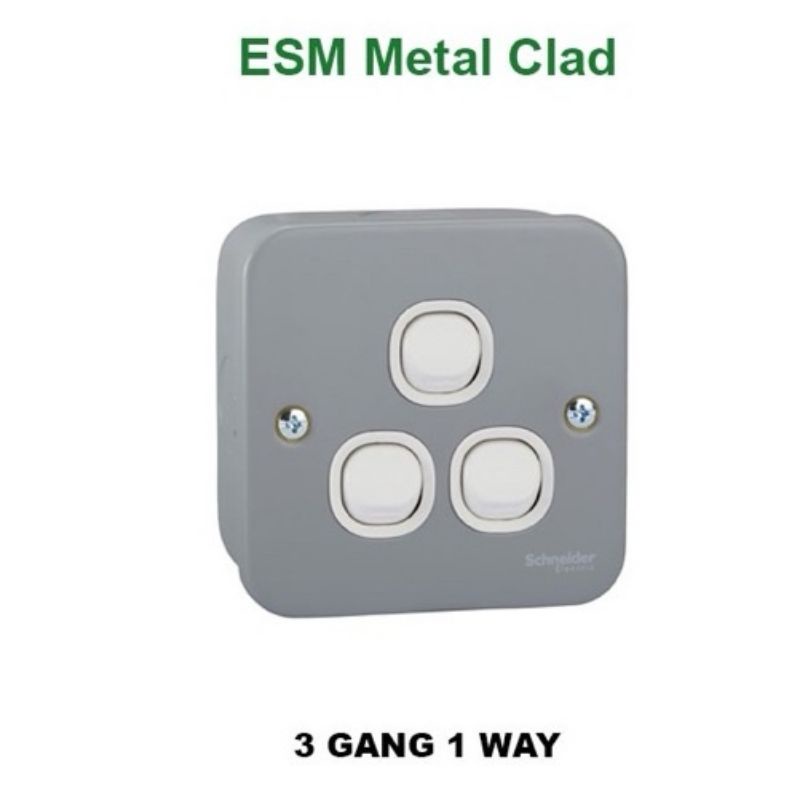 Schneider Electric ESM Metal Clad 10A 1 Gang 2 Gang 3 Gang 4 Gang 1Way ...
