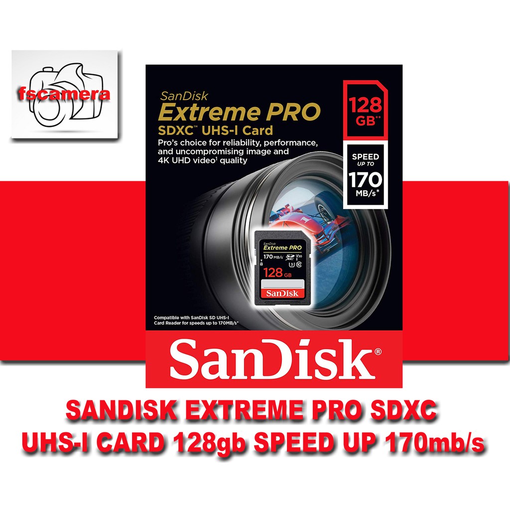 Original SanDisk Extreme Pro SD Memory Card 64GB/128GB/256GB 170MB/180MB Class 10 UHS-I V30 ...