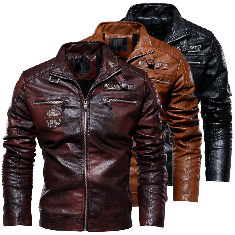2024 New Men's Men High Quality Fashion Coat Leather Jacket Motorcycle ...