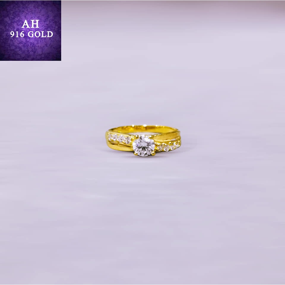 Cincin Tunang Emas 916 Size 11,12,13,14,15,16,17,18,19,20/Merisik ...
