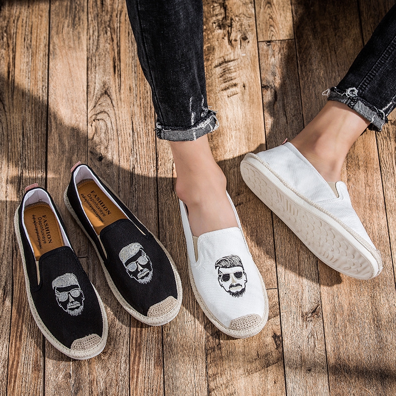 2024 Men Fashion Handmade Loafers Comfortable Penny Shoes Linen Look ...