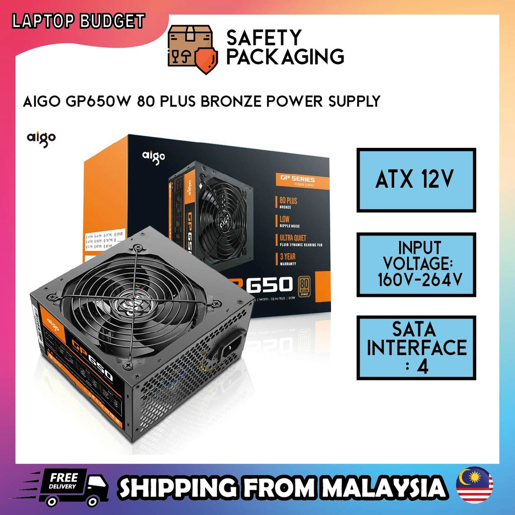 Aigo GP650W 80 Plus Bronze Power Supply | Shopee Malaysia