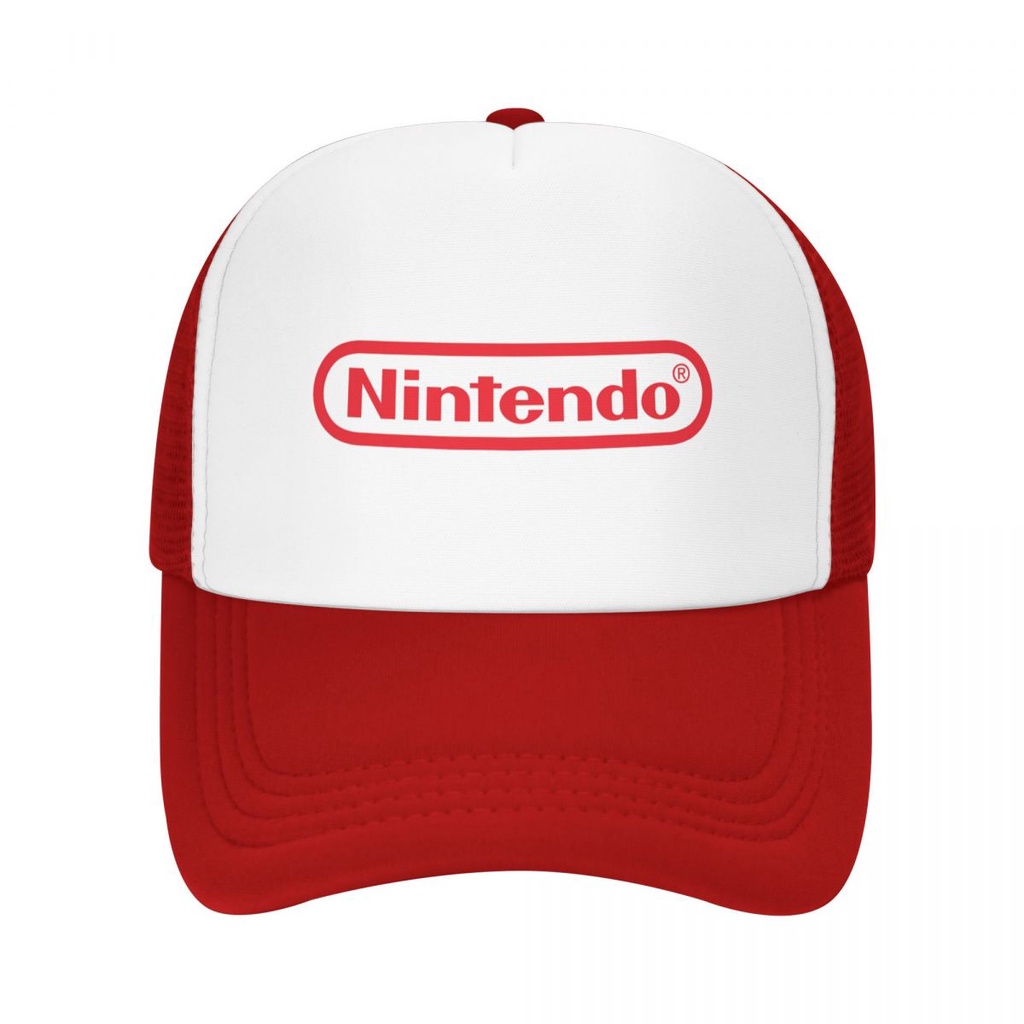 Nintendo logo Adult Grid Net Hat Trucker Men's Women's Flat Brim ...