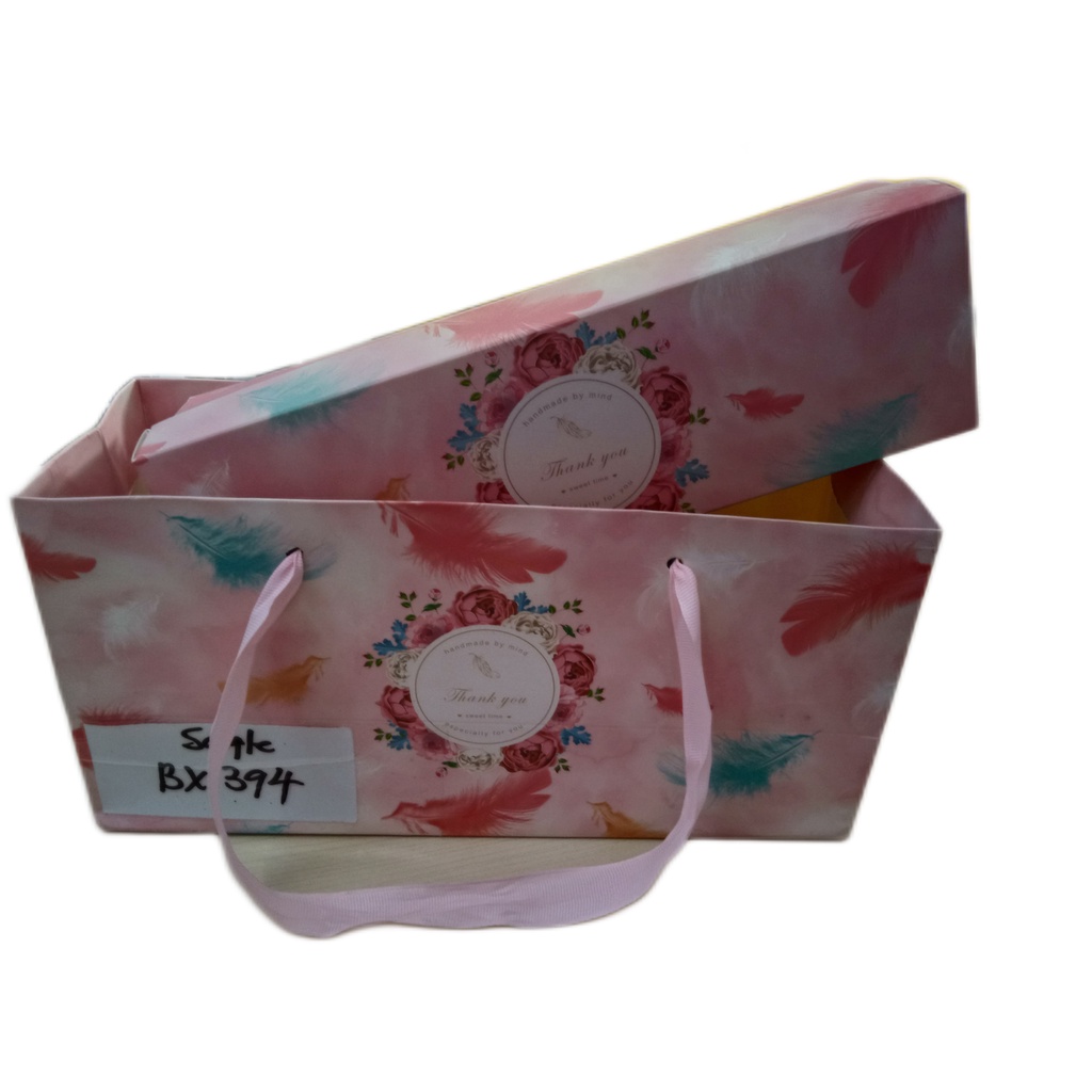 BX394 - 4 Holes 50g Feather Rose Box & Bag 5sets 4粒装50克月饼盒+袋子（玫瑰羽毛 ...