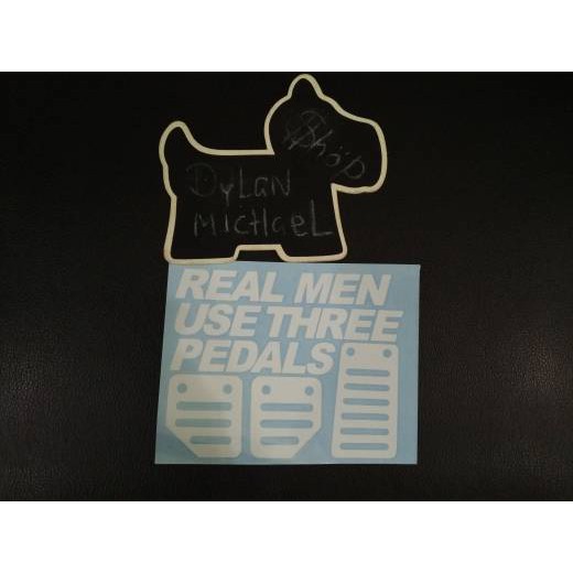 Real Men's Car Stickers use 3 Three Pedals Car Sticker Decal Vinyl ...