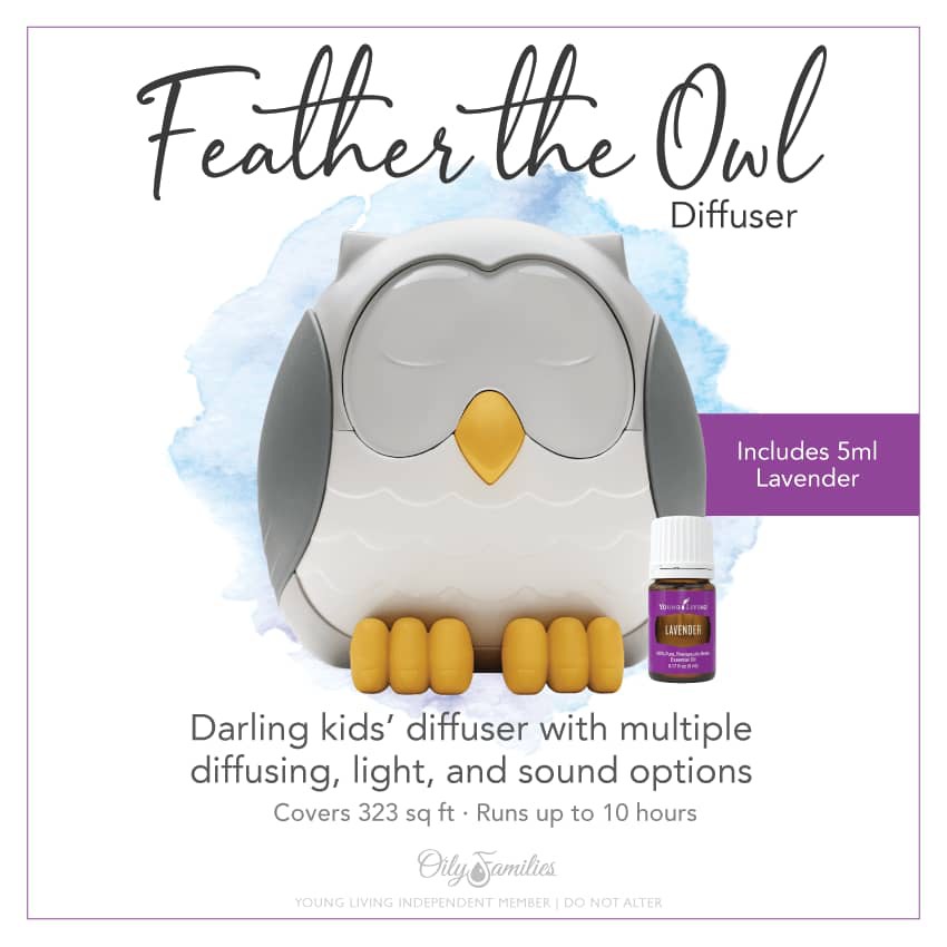 YOUNG LIVING Feather The Owl Kids Ultrasonic Diffuser + 5ml Lavender ...