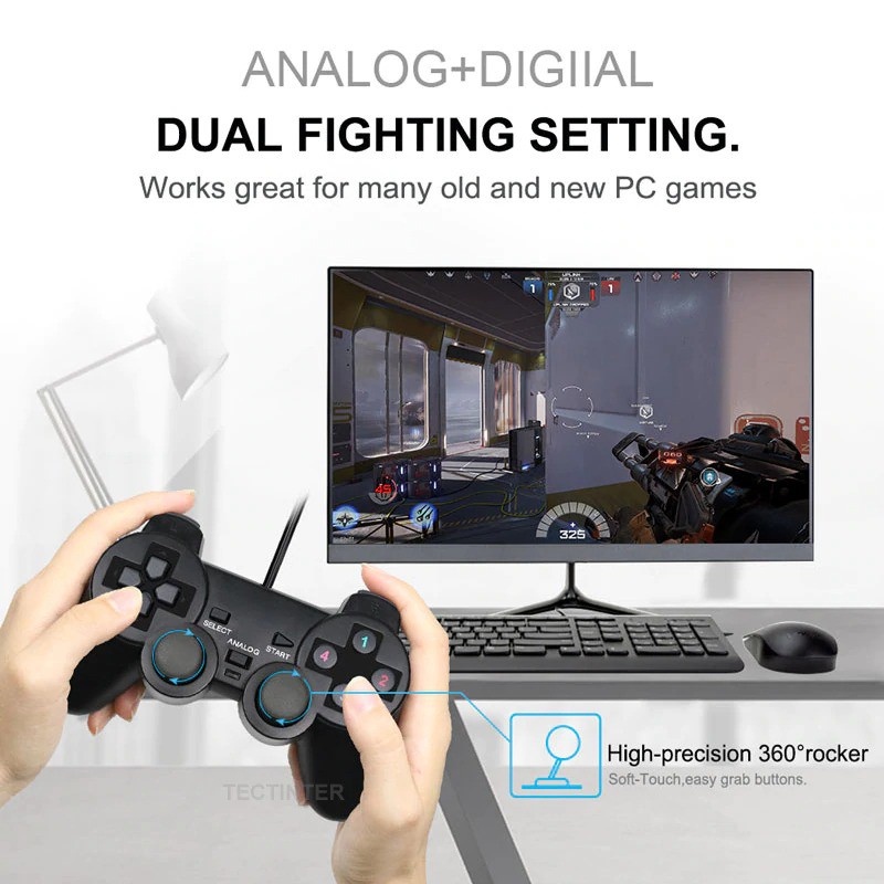 PC Controller Joystick VIBRATE Double Shock PC USB Single Controller ...