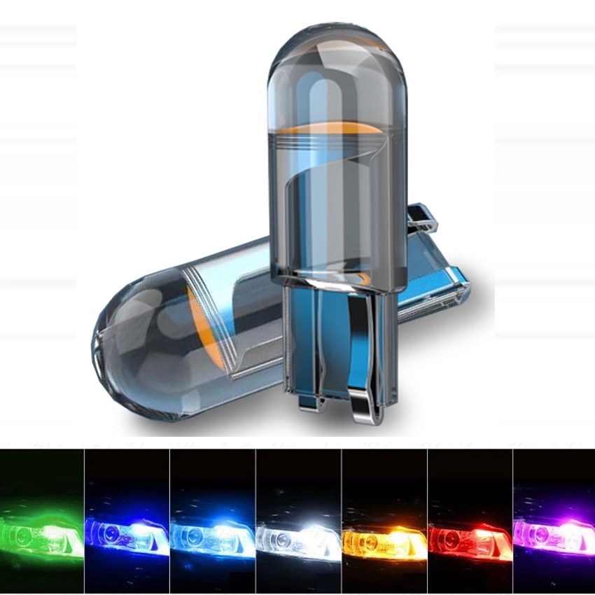 1PCS w5w led t10 car light with glass 6000k car license plate dome ...