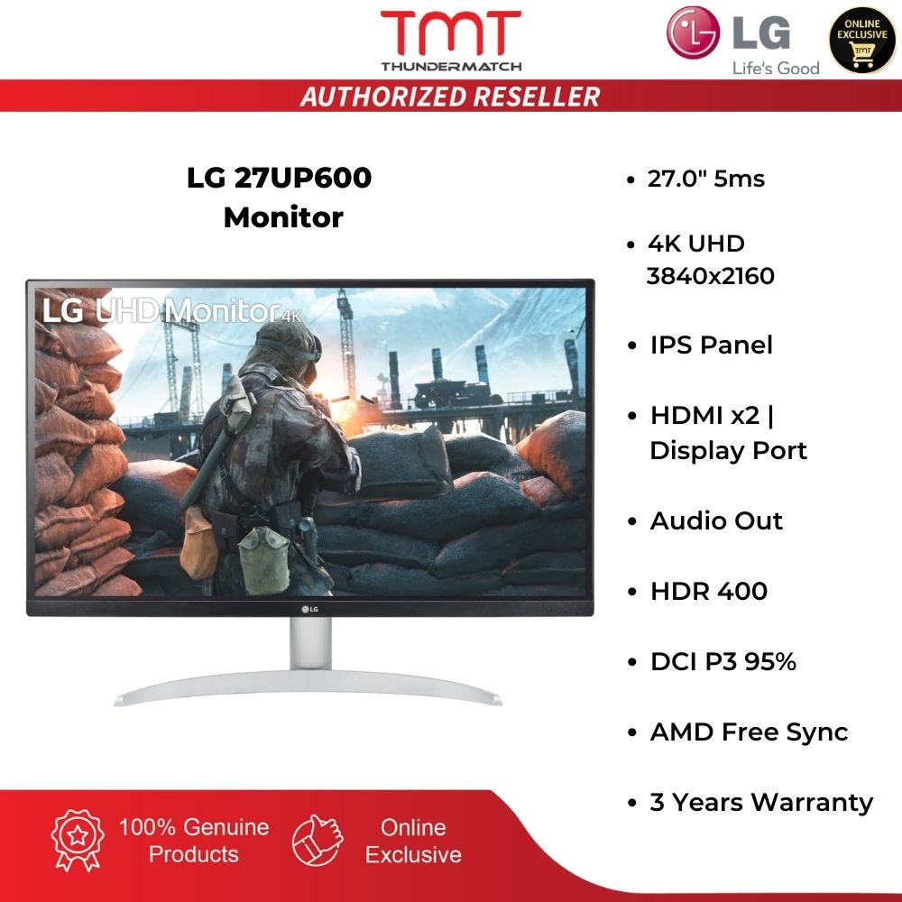 LG 27UP600 Monitor | 27" / 5ms / 4K UHD 3840x2160 | IPS | HDMI / DP ...