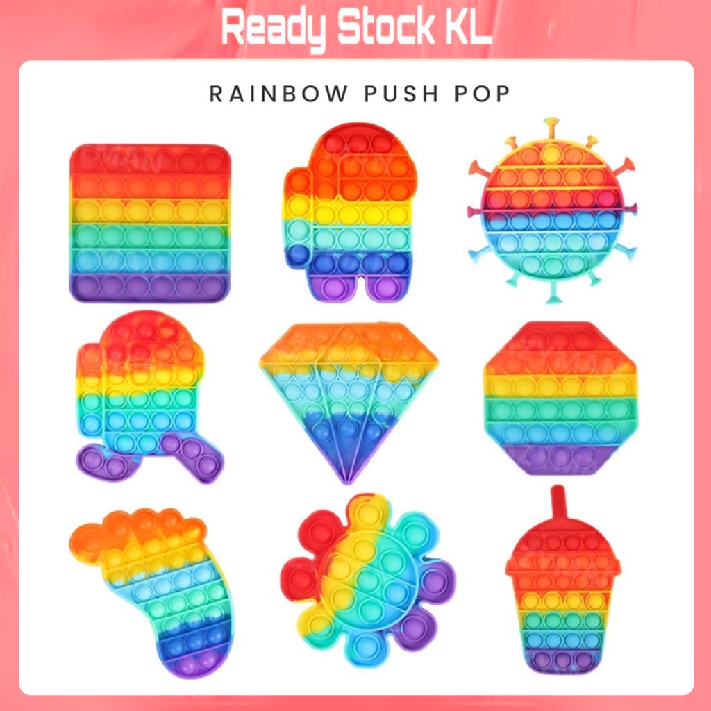 CRW- Jumbo Huge Rainbow Push POP Bubble Sensory Cute Toy Super Big ...