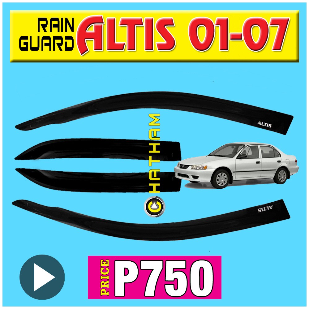 Toyota Altis 2001 up to 2007 ( Rain Visor ) 2002 2003 2004 2005 2006 ...