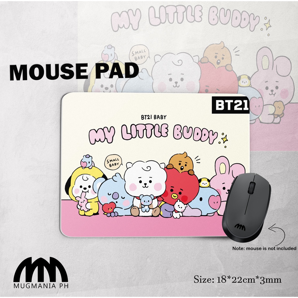 BTS x BT21 Mouse Pad - Mugmania - BTS x BT21 Character - BT21 Mouse Pad ...