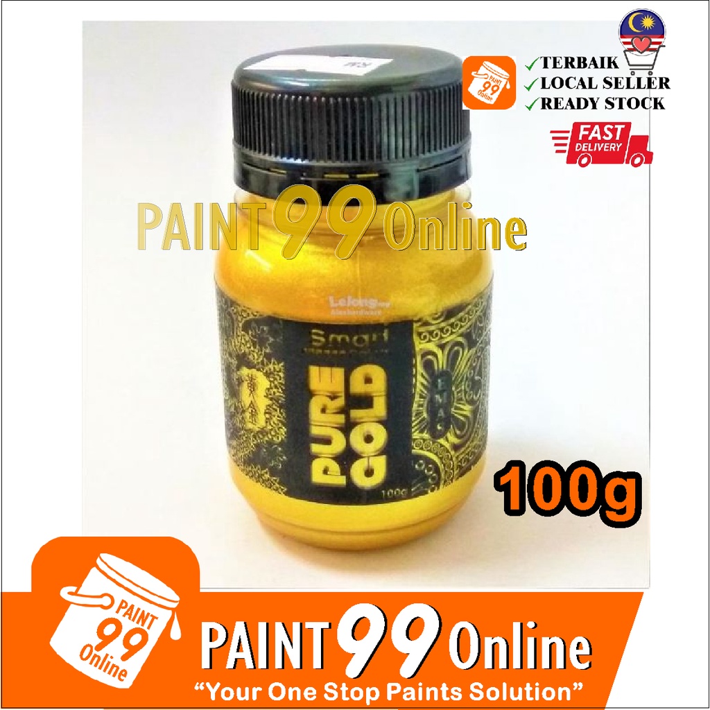 ( 100G ) 24K 999 水溶性黄金漆 Pure Gold Smart Paint Gram Gm Water Base ( For ...