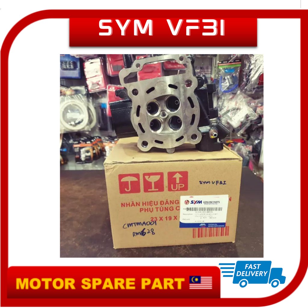 (100% ORIGINAL) SYM VF3i CYLINDER HEAD COMP ASSY CYLINDER HEAD V1/V2/SE MODEL VF3-i VF3 i 185 ...