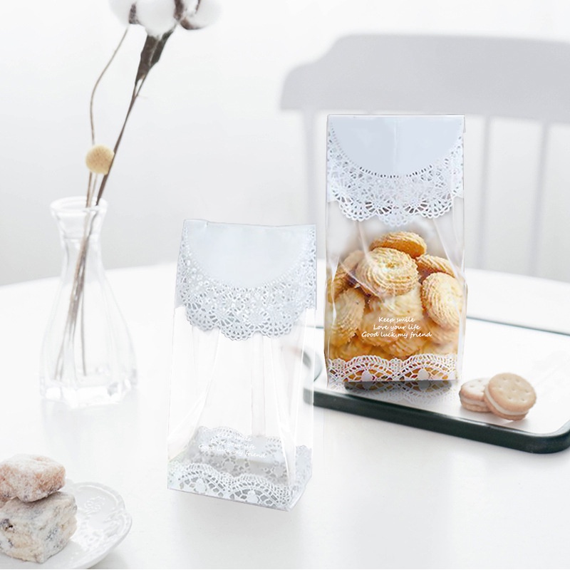 Lovely Lace Clear Biscuit Roasting Treat Present DIY Plastic Candy ...
