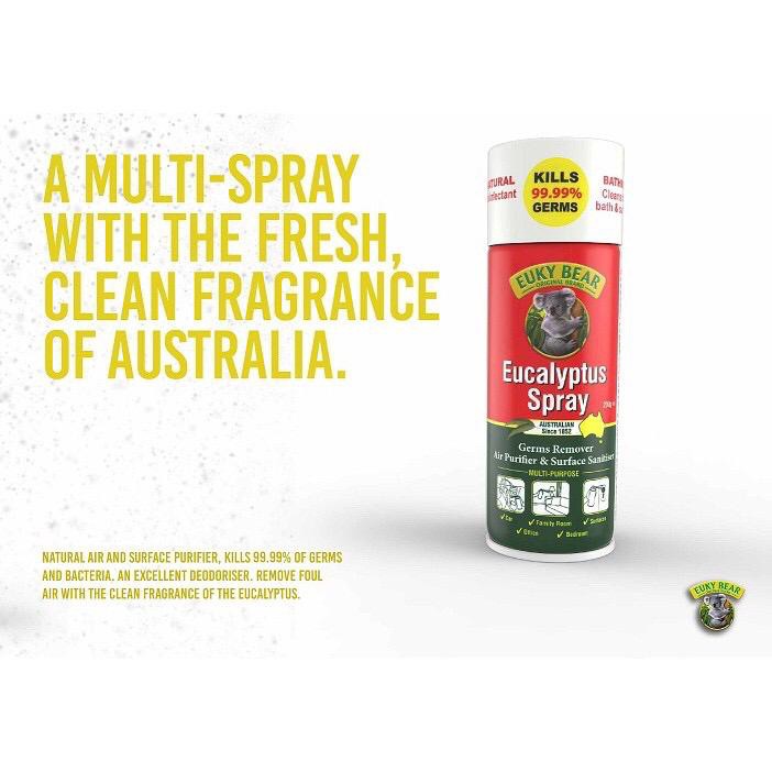 EUKY BEAR EUCALYPTUS SPRAY 200g (SURFACE SANITIZER KILLS 99.9% GERMS ...