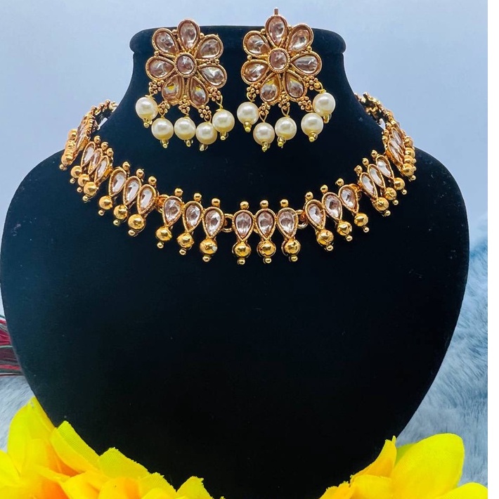 HIGH NECK CHOKER SET (GOLD COLOUR) (READY STOCK) | Shopee Malaysia