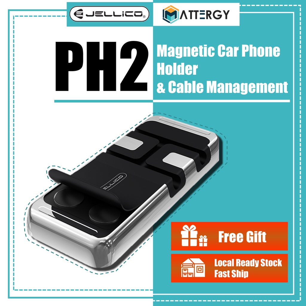 Jellico PH2 Magnetic Car Phone Holder with Cable Management | Shopee ...