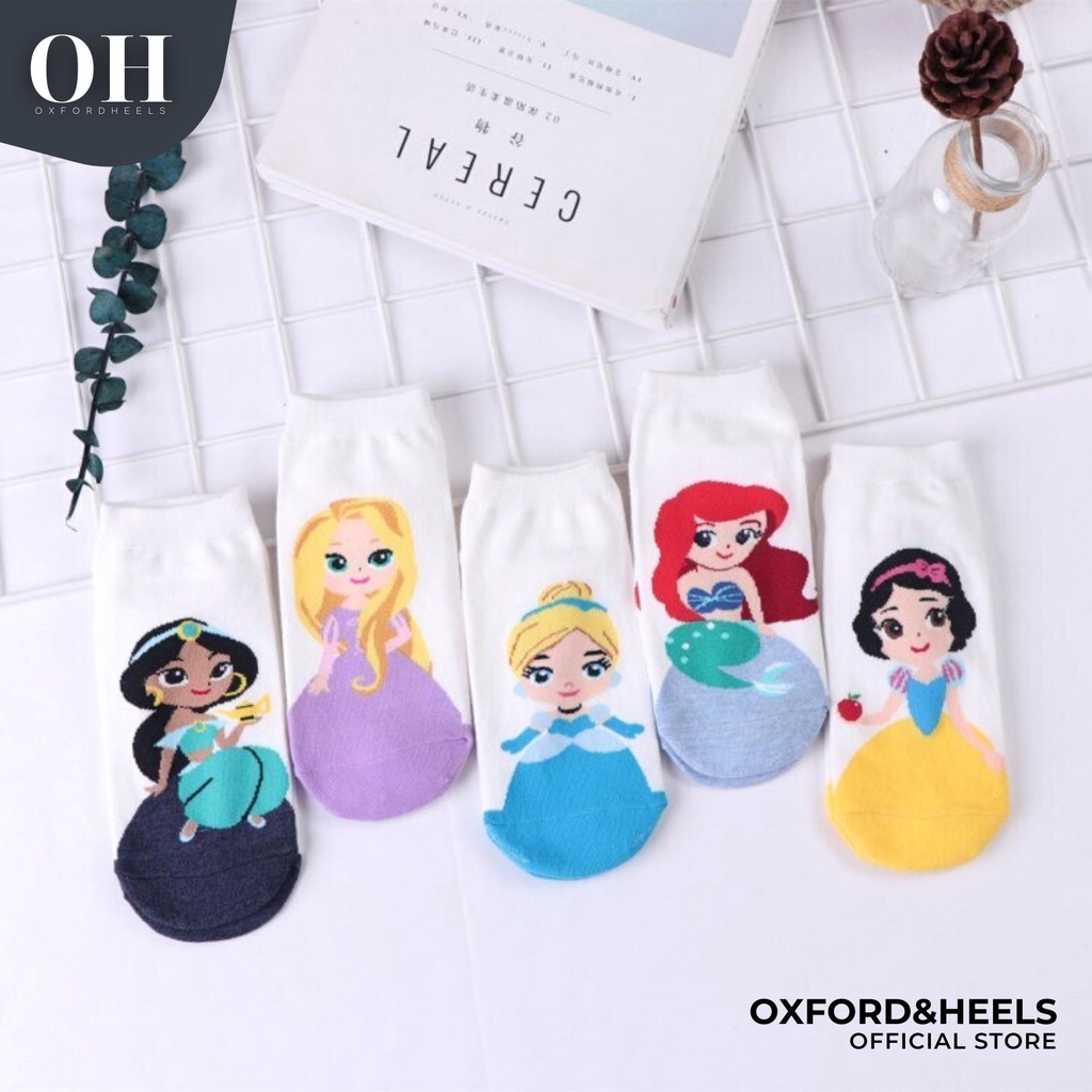 (NEW) Cartoon Princess Cinderella Snow White Rapunzel Women Short Ankle ...