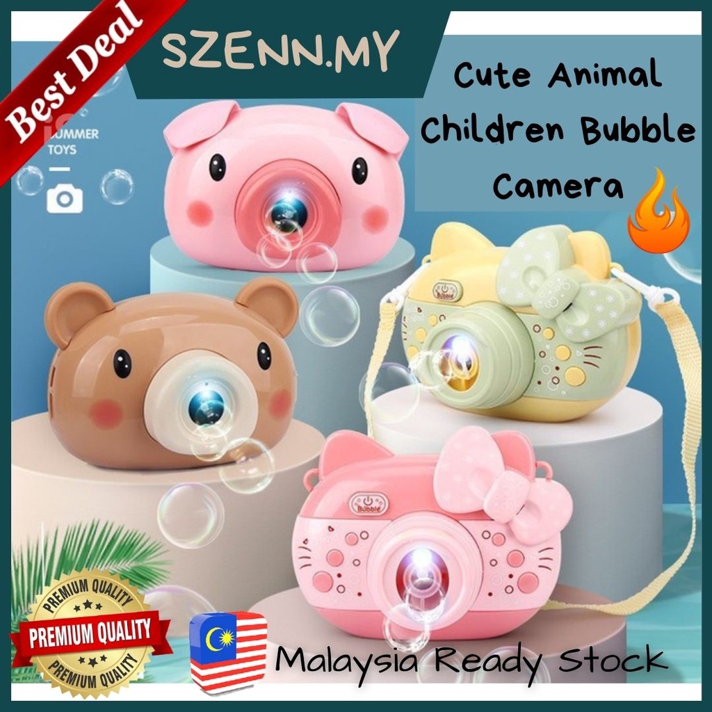🔥BEST DEAL🔥Cute Animal Children Bubble Camera Play Set With Led Light ...