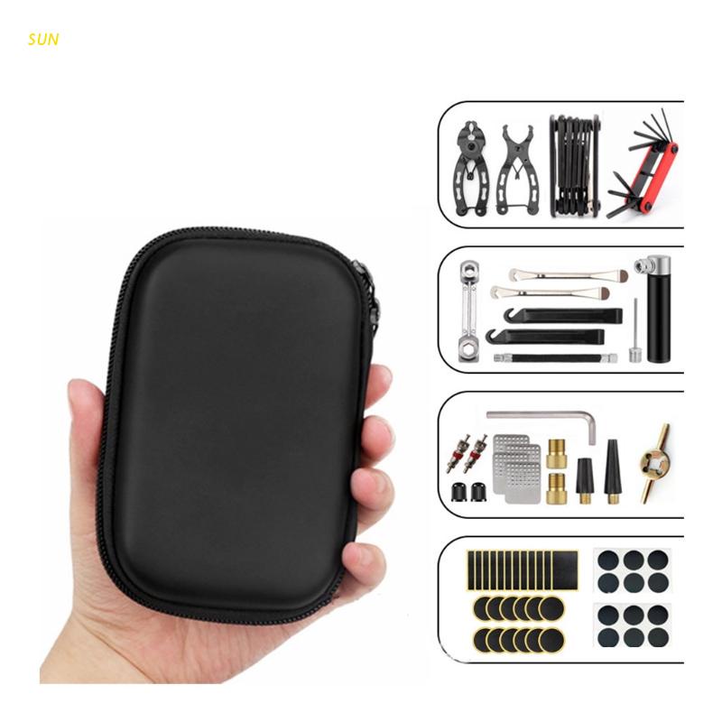 SUN Household Bike Repair Bag Tire Repair Tool Kit with MIni Air Pump ...