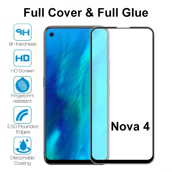 Shopkaki Huawei Nova 4 Screen Protector Full Glass 5D Full Cover ...