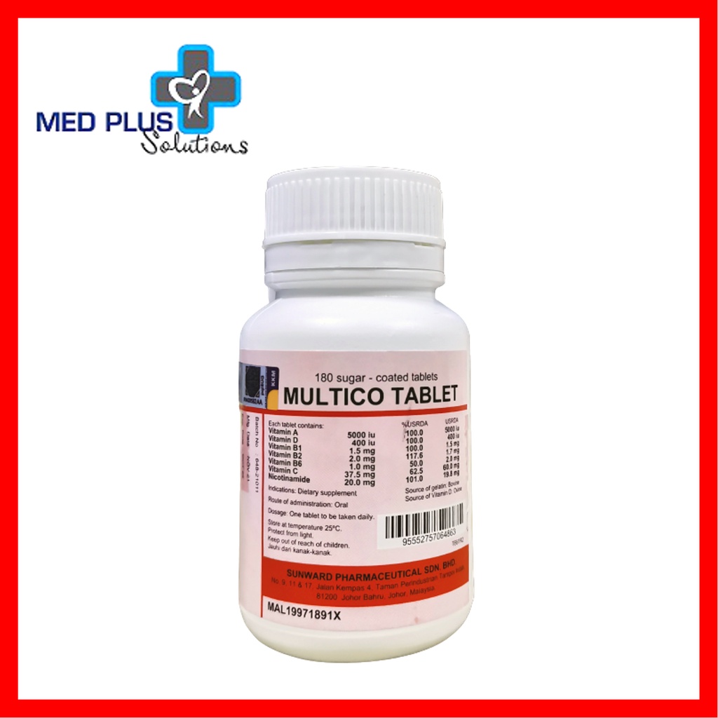 Sunward Multico Tablets 180's Tabs (EXP: 3/2028) | Shopee Malaysia