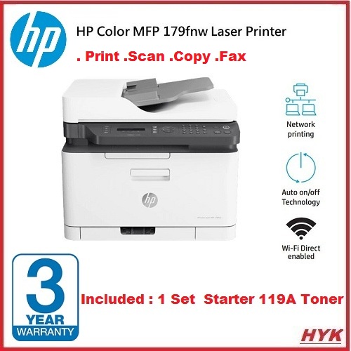 HP Color Laserjet MFP179fnw Multifunction All-In-One Wireless Network ...
