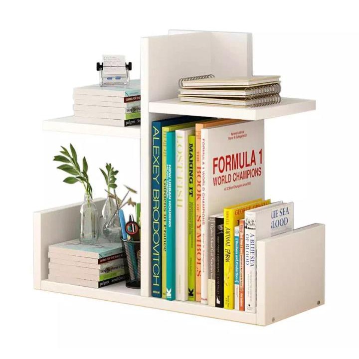 Sturdy Wooden Table Top Book Rack Book Shelf Table Organizer Rak Buku ...