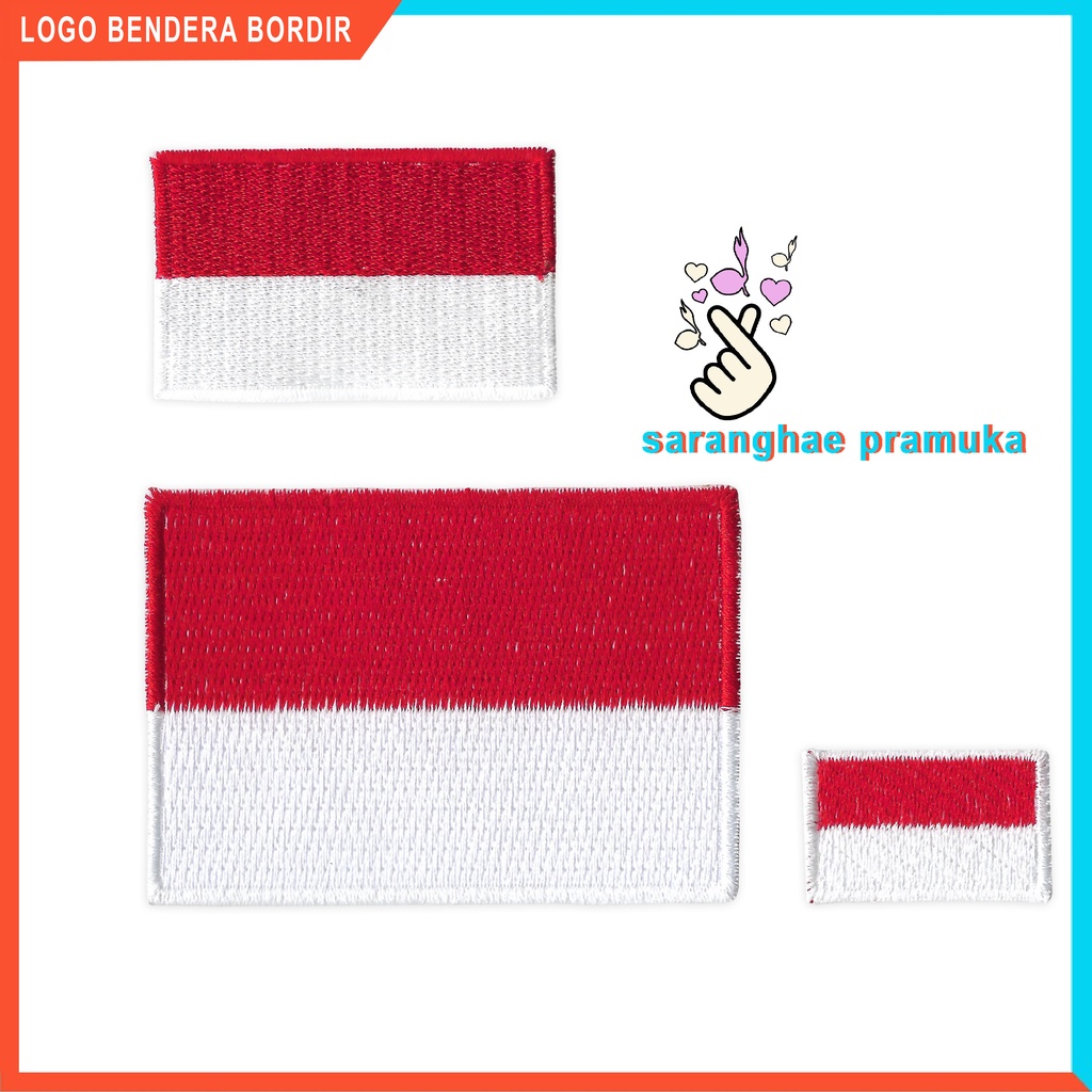 MERAH PUTIH Embroidered Red and White Flag Embroidered Indonesian Logo ...