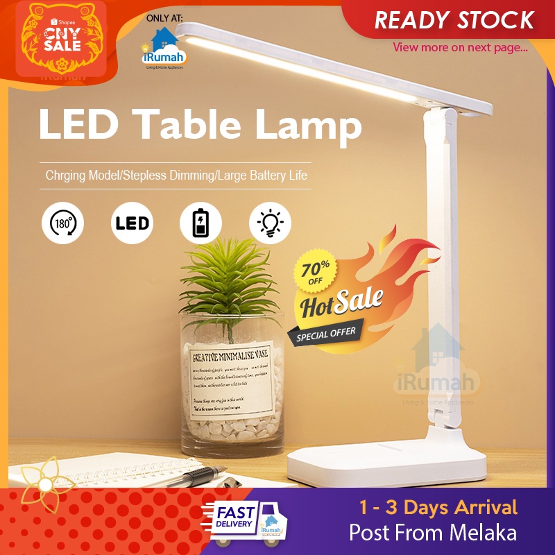 LED Touch Dimming Desk Lamp USB Eye Protection 3 Brightness Adjustable ...