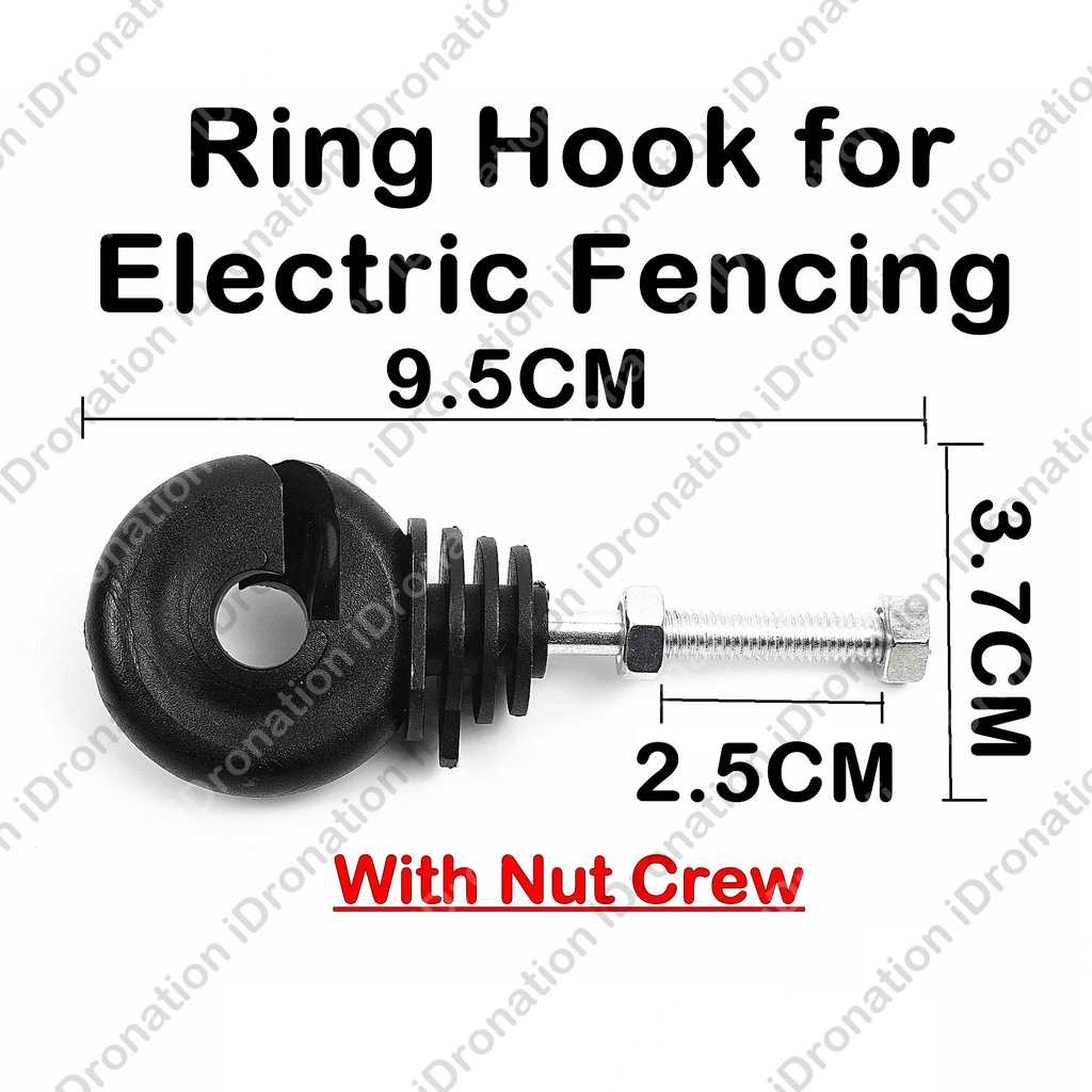 🔥 Hook Screw Nut Wood Post Insulator Hooks Electric Fence Pagar Api ...