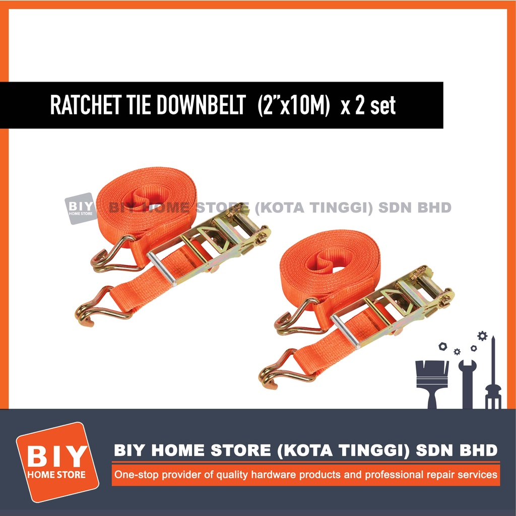 RATCHET TIE DOWN BELT L/DUTY (2" X 10M) | Shopee Malaysia