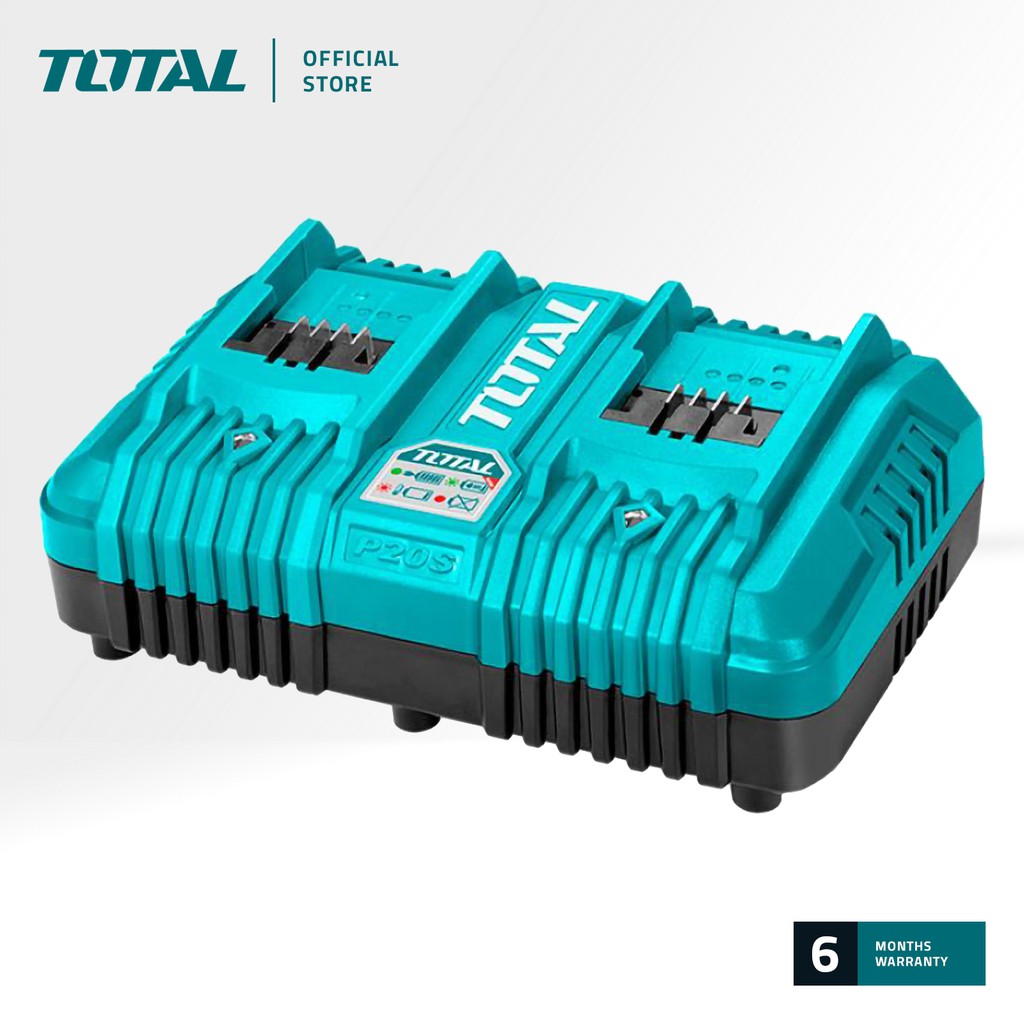 TOTAL Dual Port Fast Intelligent Charger Charges 2 Batteries ...