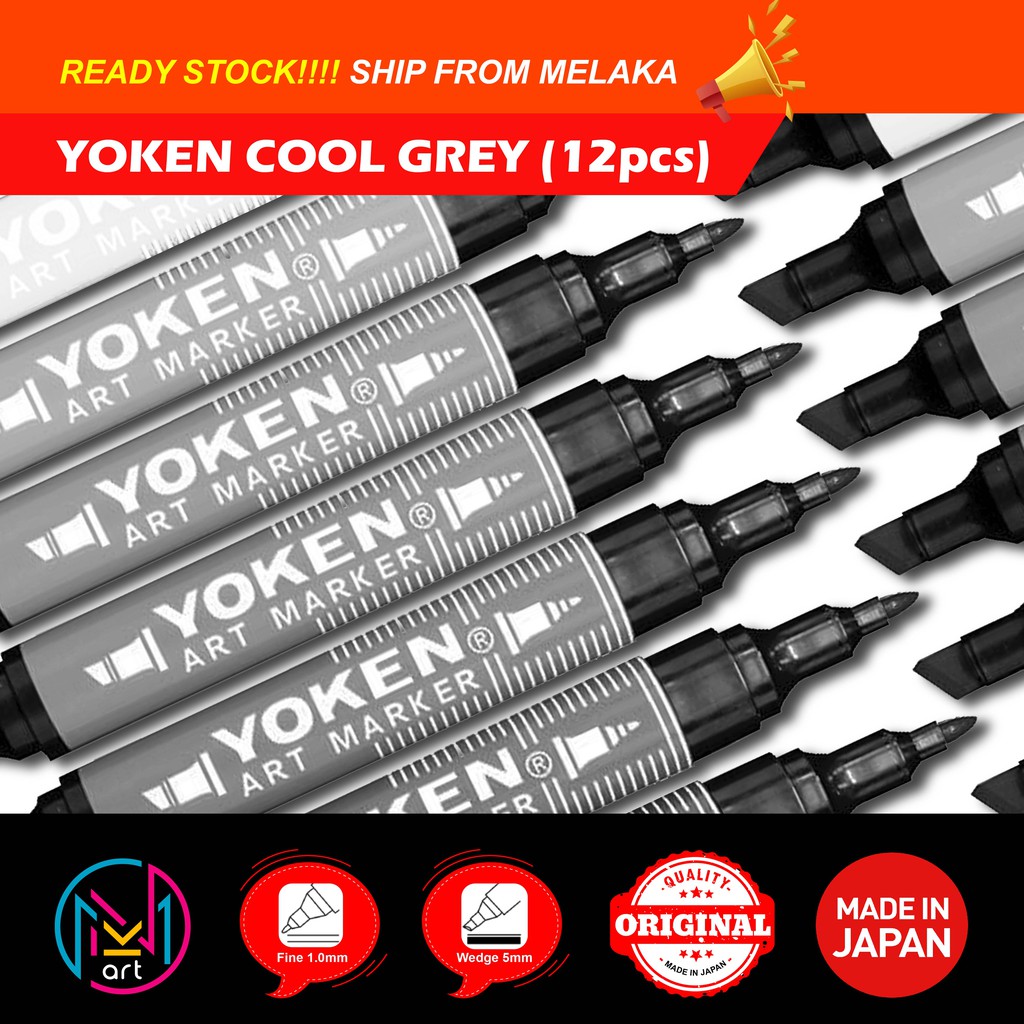 READY STOCK YOKEN MARKER (TWIN TYPE) SINGLE COLOUR COOL GREY - POST ...