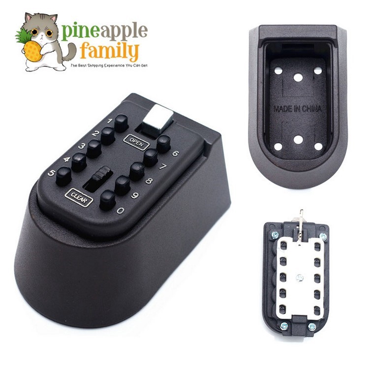 Password Combination Lock Wall Mounted Keys Safe Storage Lock Box Metal ...