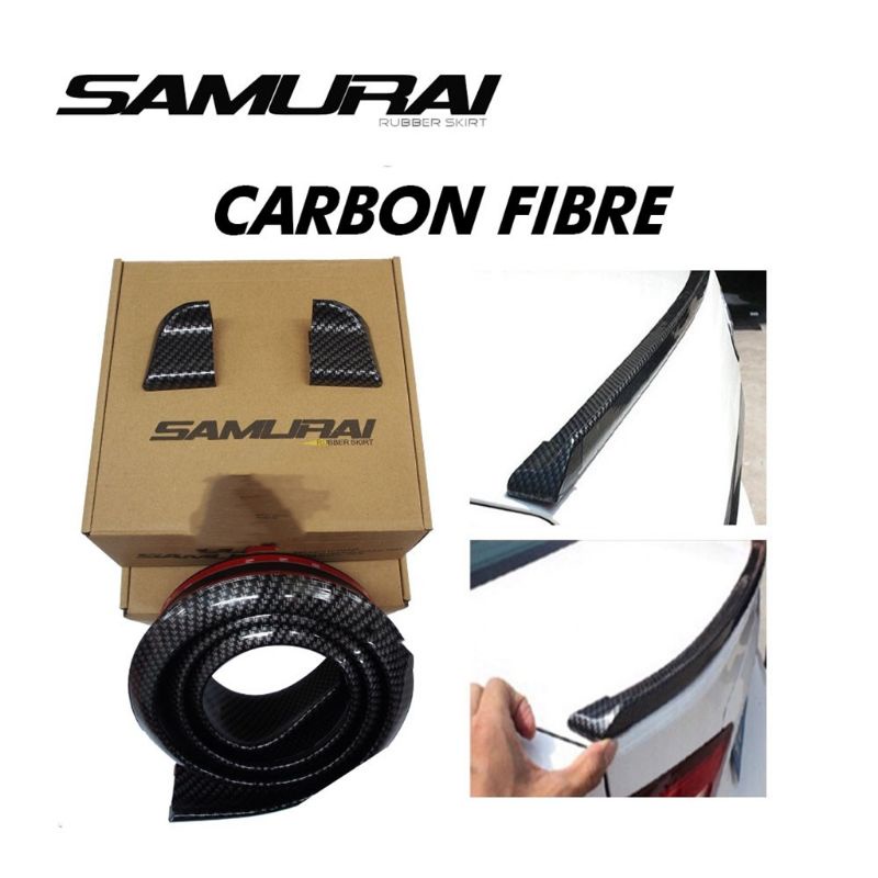 SAMURAI Carbon/Full Black Spoiler Ducktail/Rear Rubber Bonnet/Roof ...