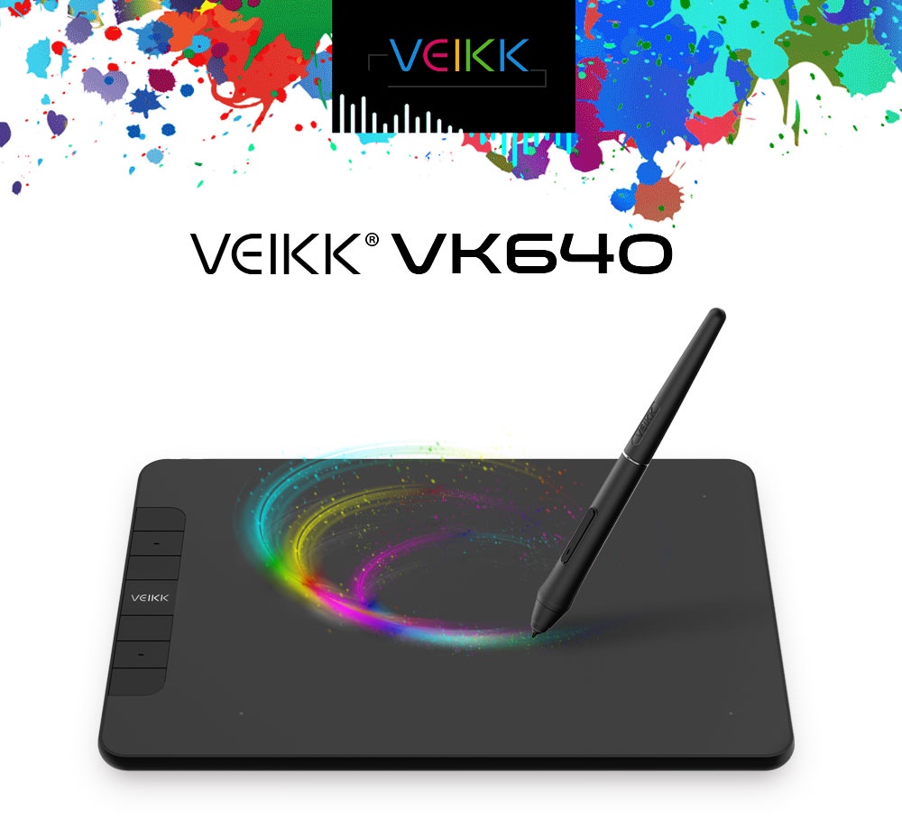 VEIKK Digital Graphic Drawing Tablet VK640 Pen Tablet Support Android ...