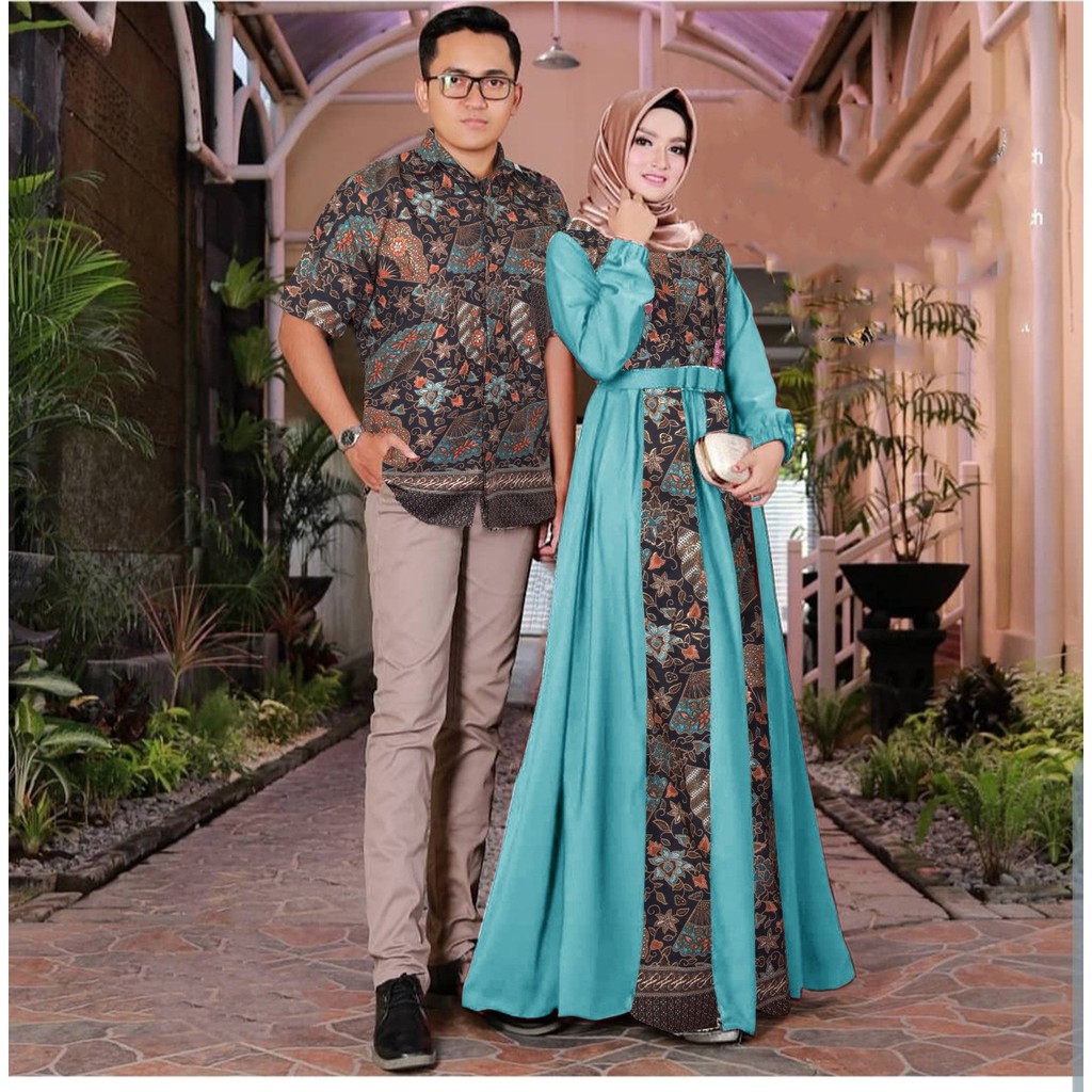 REAL PICT - - Couple Batik Kamajaya Toska | Shopee Malaysia