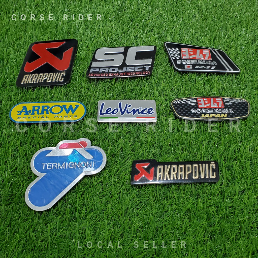Exhaust Muffler Emblem Aluminum Ekzos Pipe Logo Sticker Akrapovic SC ...